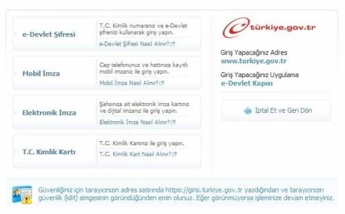 E-devlet başvuru